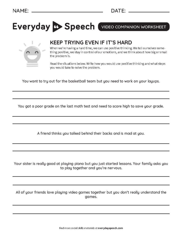 20 Positive Attitude Activities Worksheets Worksheet From Home | Anger ...