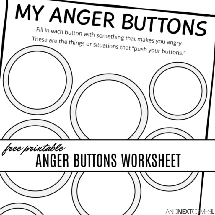 Free Printable Anger Buttons Worksheet And Next Comes L Hyperlexia ...
