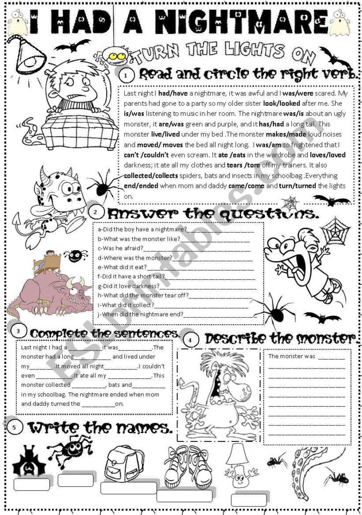 I Had A Nightmare ESL Worksheet By Angelamoreyra | Anger Management ...